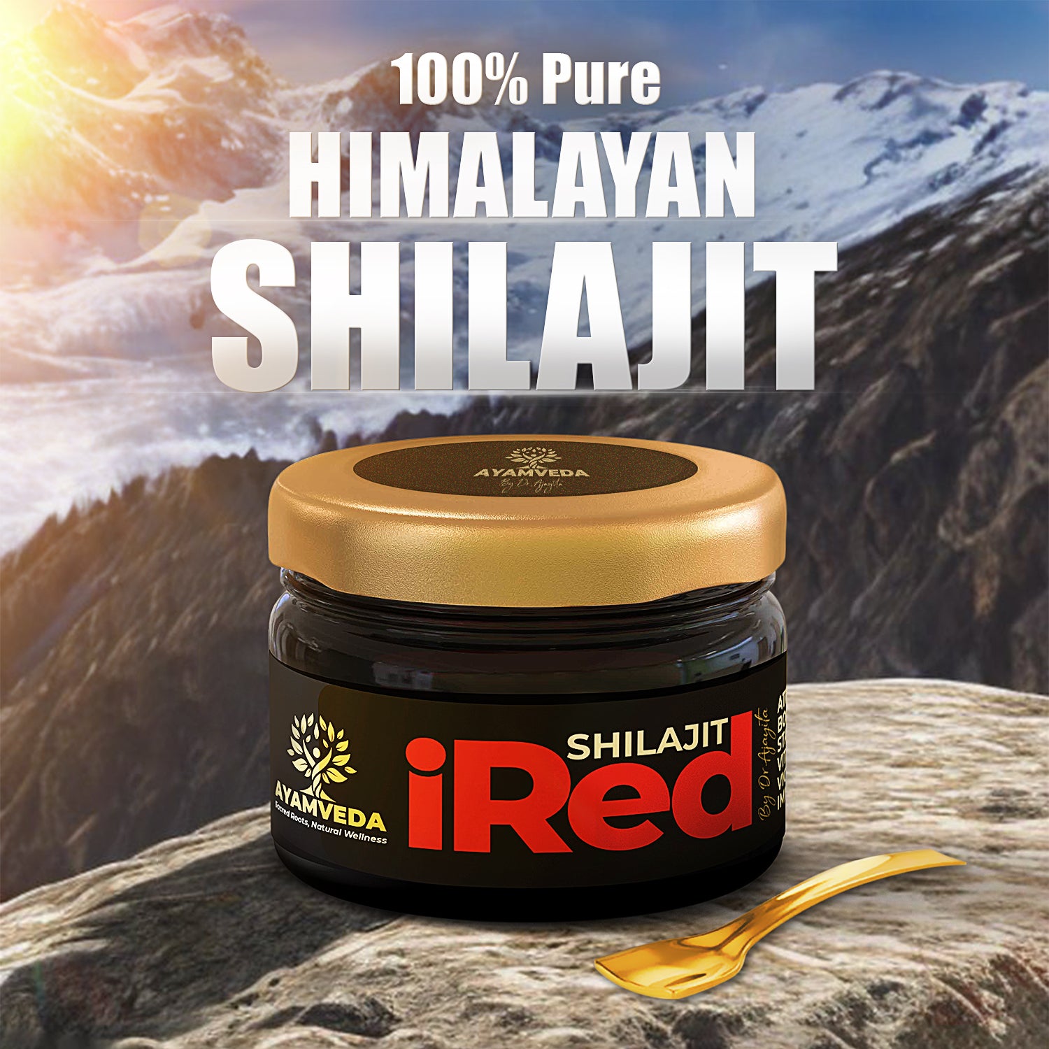 Dr. Ajayita's iRed Shilajit Resin - 100% Pure Himalayan Resin | Ayamveda – Ayam Healthcare ...